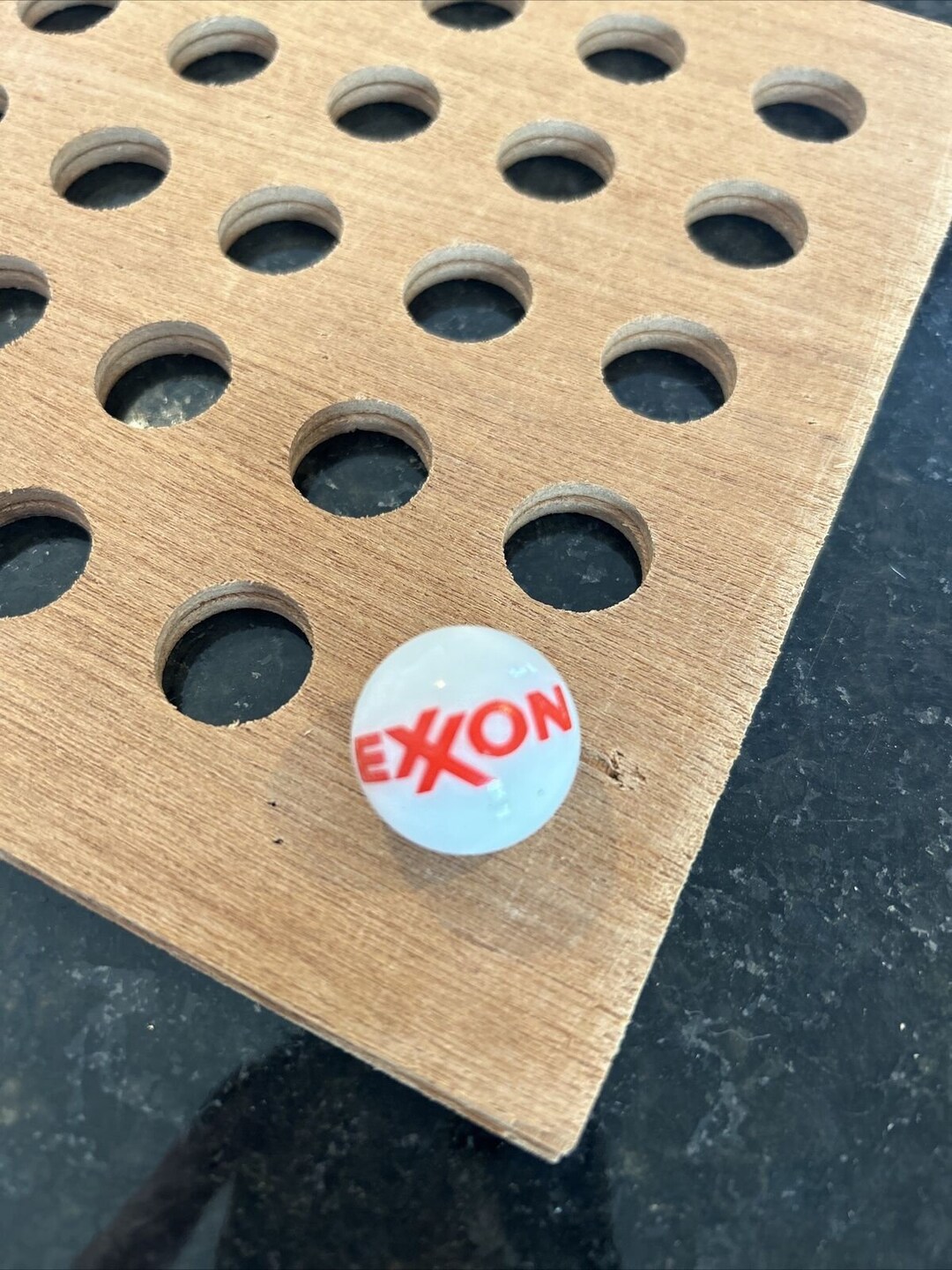 Vintage EXXON Gasoline Red & White Marble 1990 - Etsy