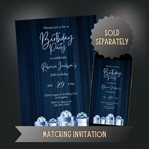 Editable Deep Blue Birthday Welcome Sign, Printable Shades of Blue ...