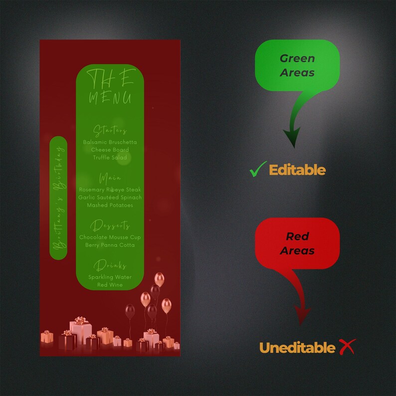 Editable Black Gold Menu, Printable Gold Sparkle Dinner Menu, Classy ...