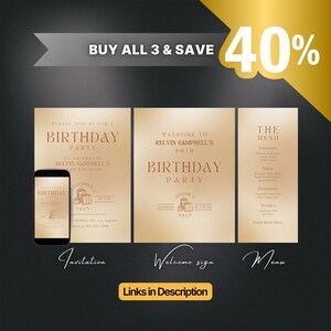 Editable Beige Birthday Invitation, Printable Shades of Brown Birthday ...