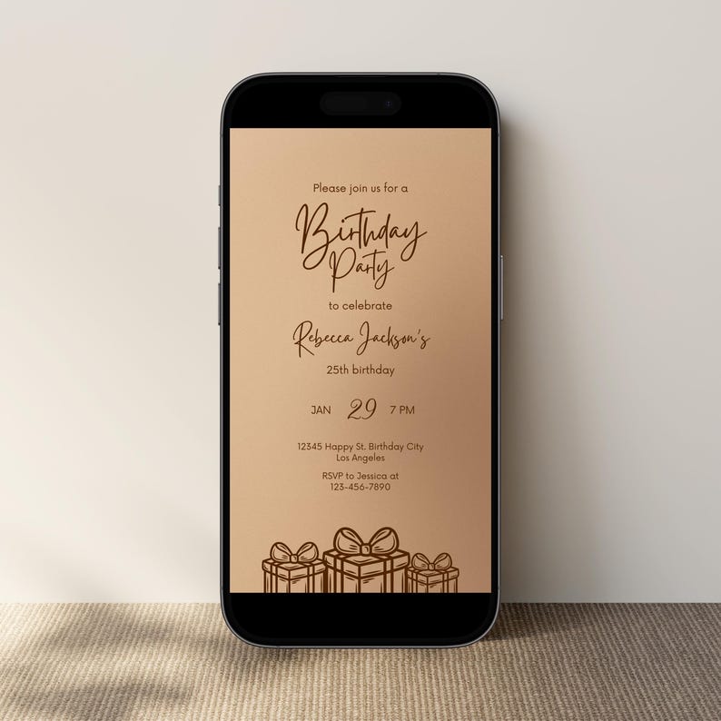 Editable Shades of Brown Birthday Invitation, Printable All Brown ...