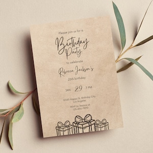 Editable Shades of Beige Birthday Invitation, Printable All Beige ...