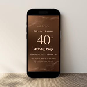 Editable Shades of Brown Birthday Invitation, Printable All Brown ...