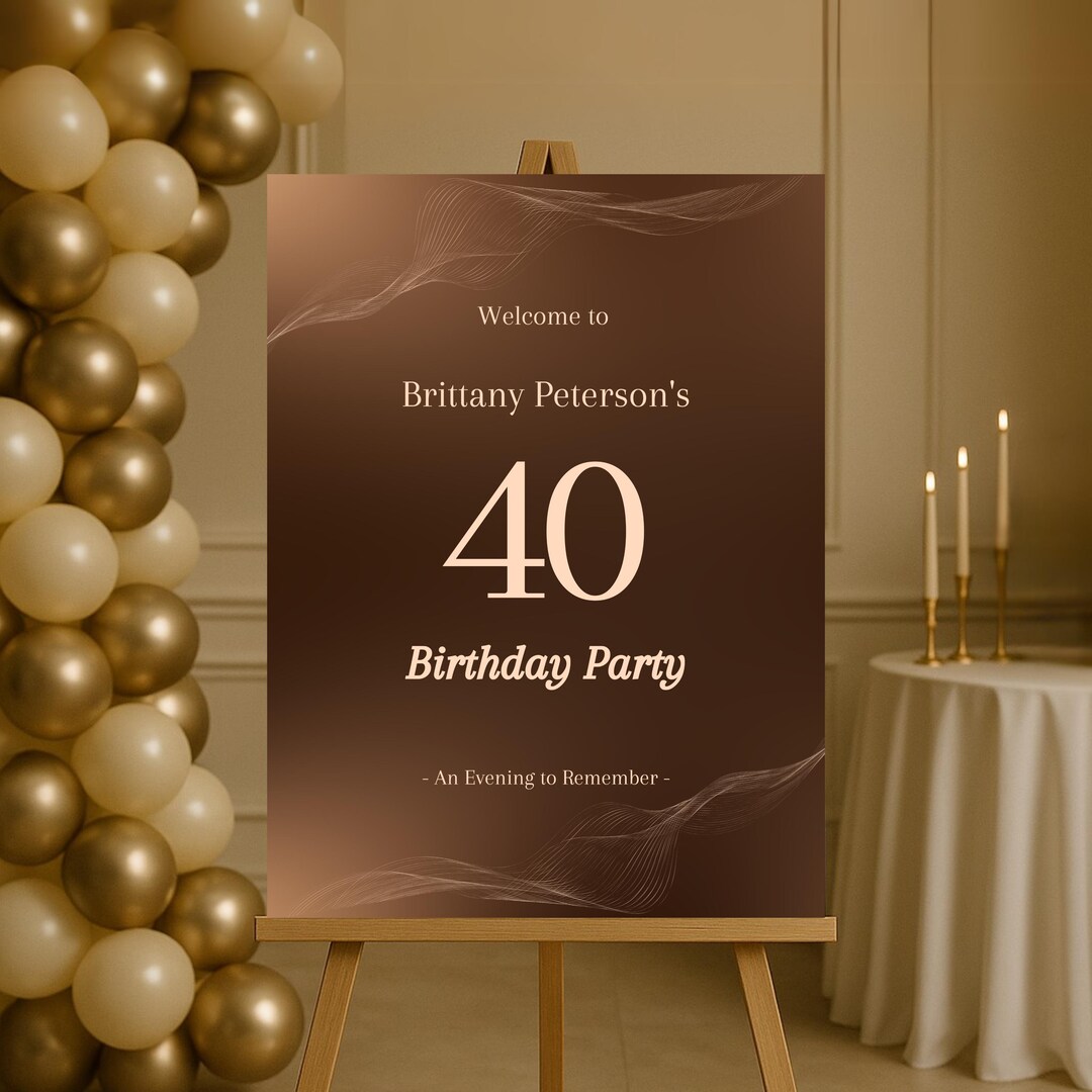 Editable Shades of Brown Birthday Welcome Sign, Printable All Brown ...
