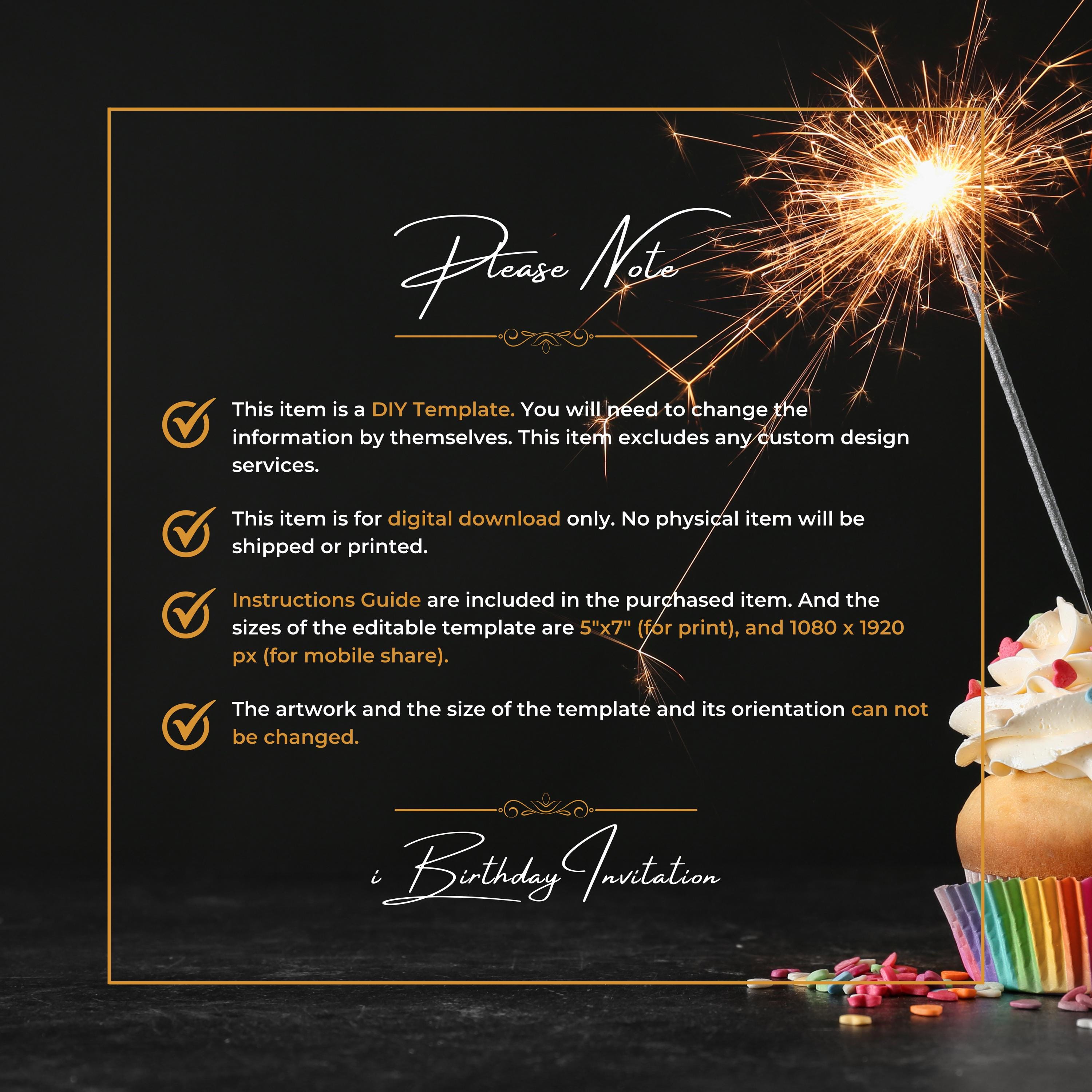 Editable Silver and Black Birthday Invitation for Men, Masculine Silver ...