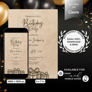Editable Shades of Beige Birthday Invitation, Printable All Beige ...