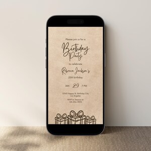 Editable Shades of Beige Birthday Invitation, Printable All Beige ...
