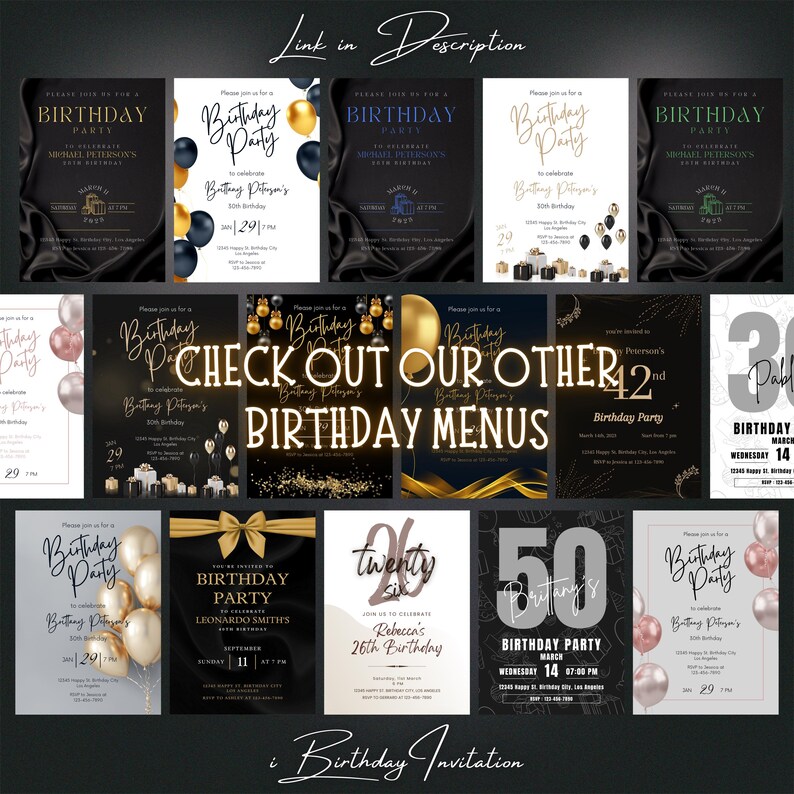 Editable Black and Purple Menu, Printable Black Dinner Menu, Classy ...