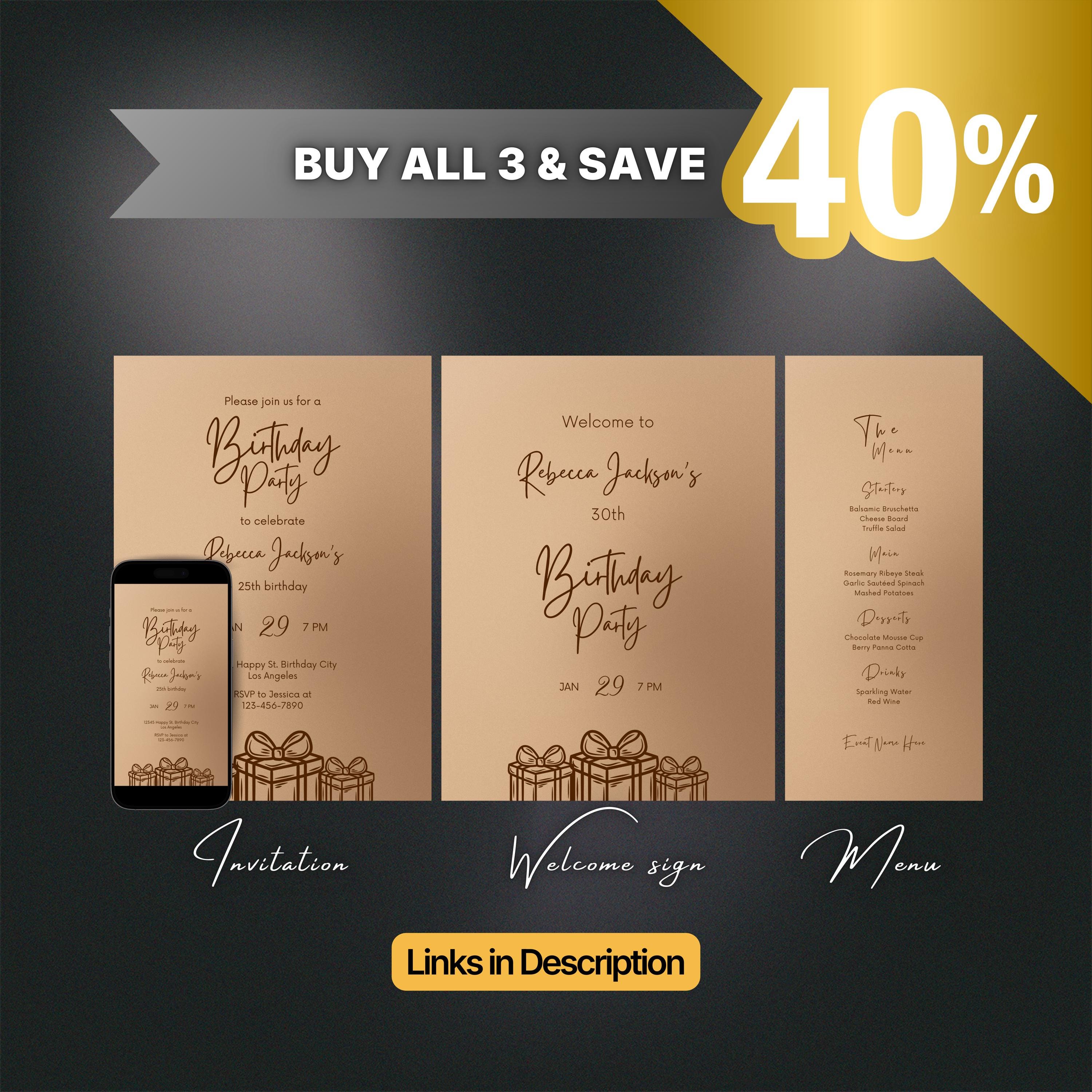 Editable Shades of Brown Birthday Invitation, Printable All Brown ...
