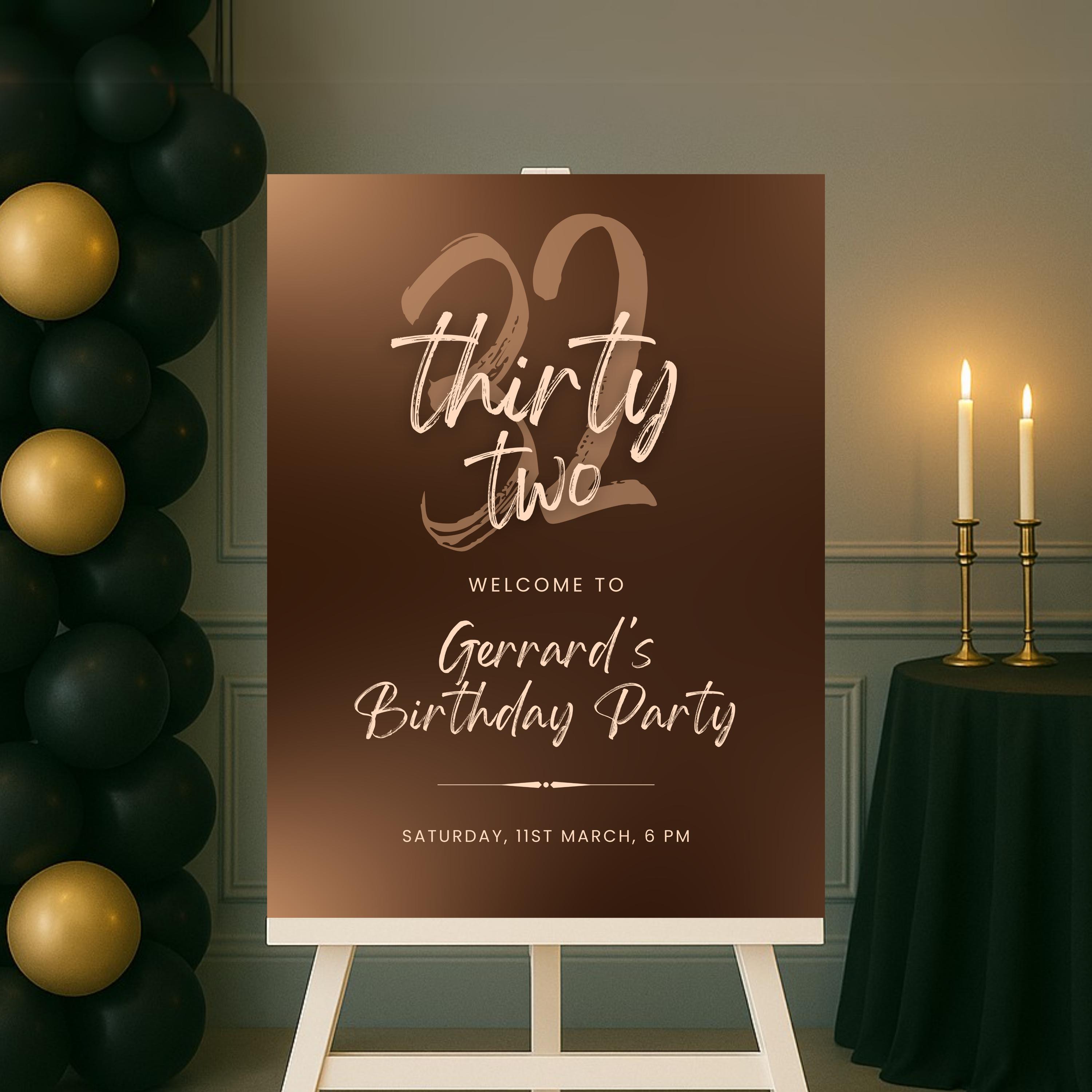 Editable Shades of Brown Birthday Welcome Sign, Printable All Brown ...