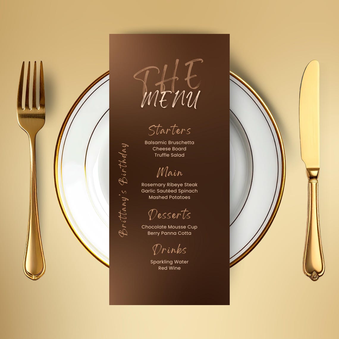 Editable Brown Beige Menu, Printable Shades of Brown Dinner Menu ...