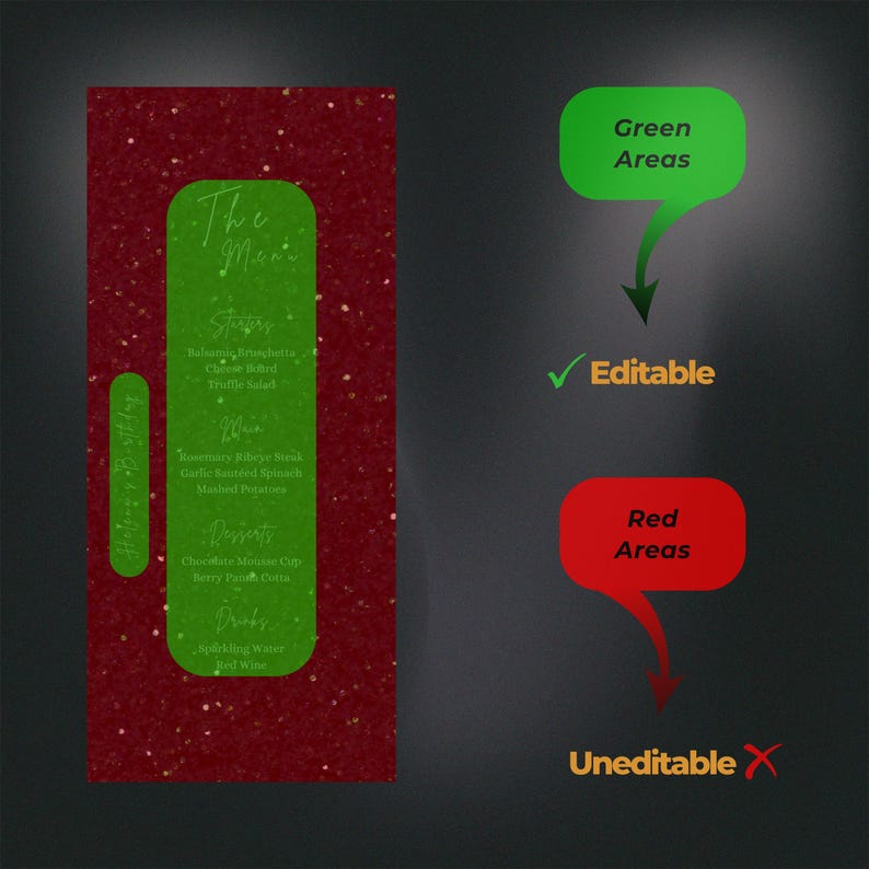 Editable Midnight Blue Menu, Printable Blue Glitter Dinner Menu, Classy ...