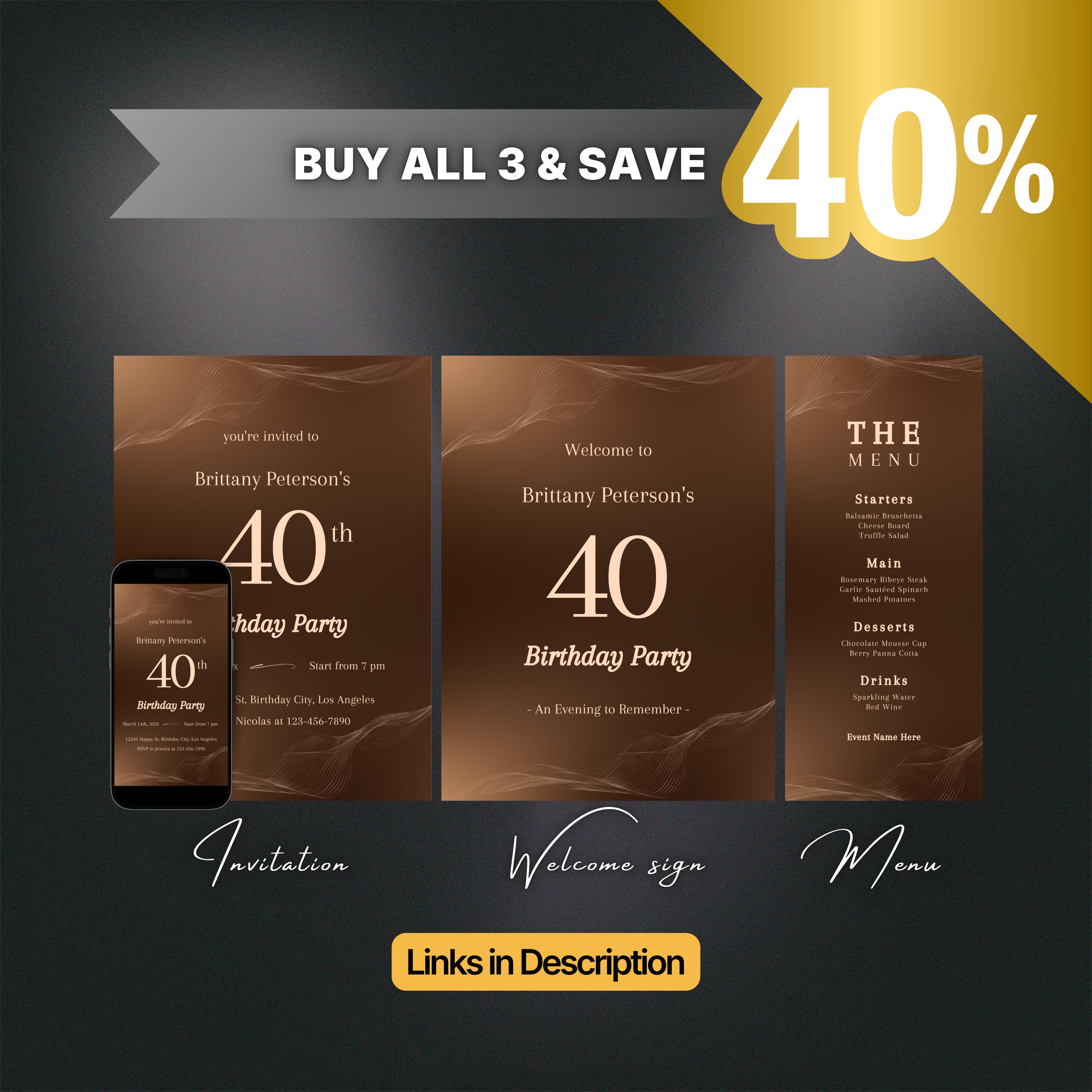 Editable Shades of Brown Birthday Invitation, Printable All Brown ...