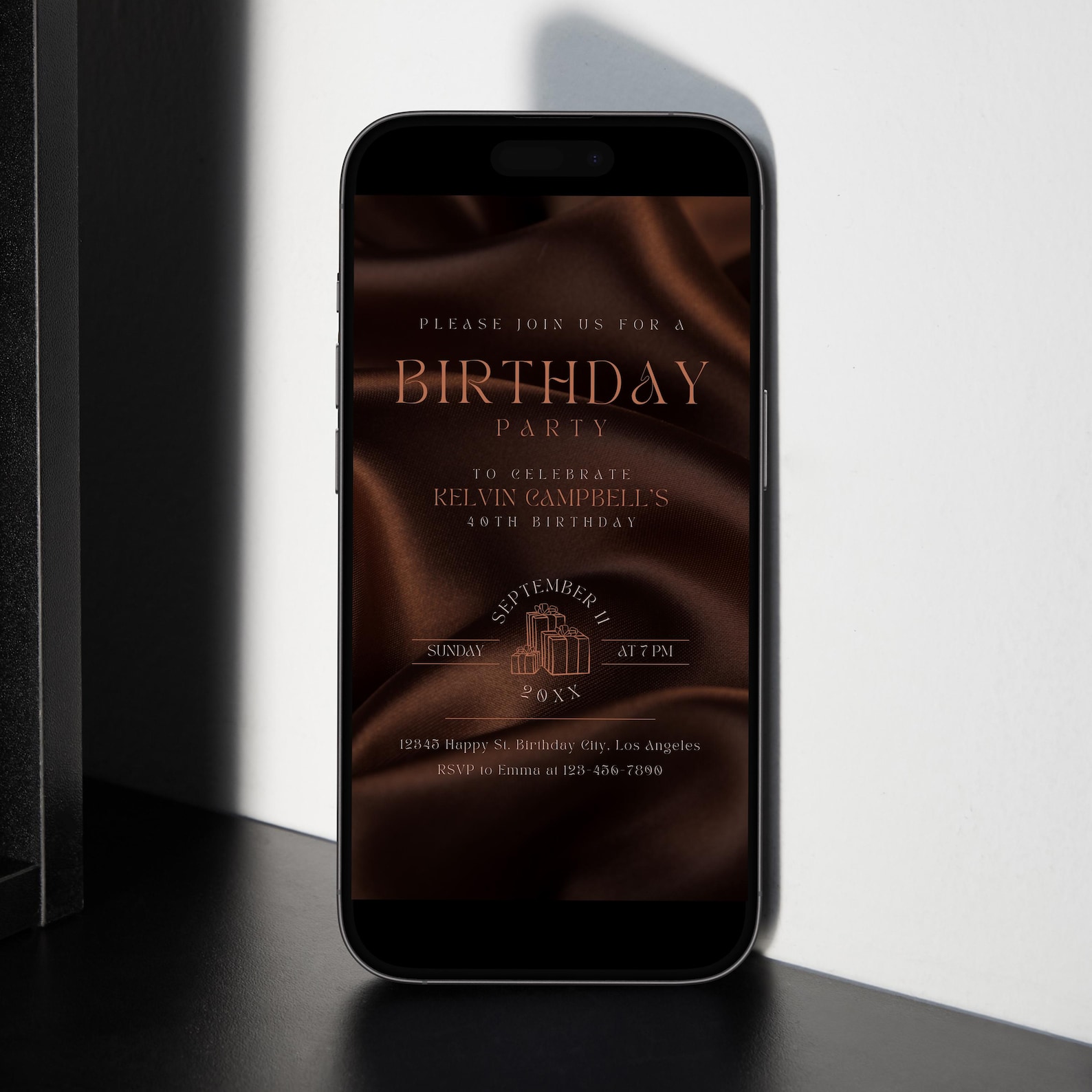 Editable Brown Birthday Invitation, Printable Chocolate Brown Birthday ...