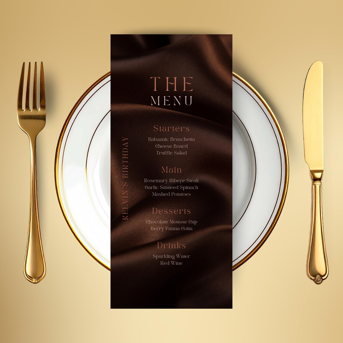Editable Chocolate Brown Menu, Printable Shades of Brown Dinner Menu ...