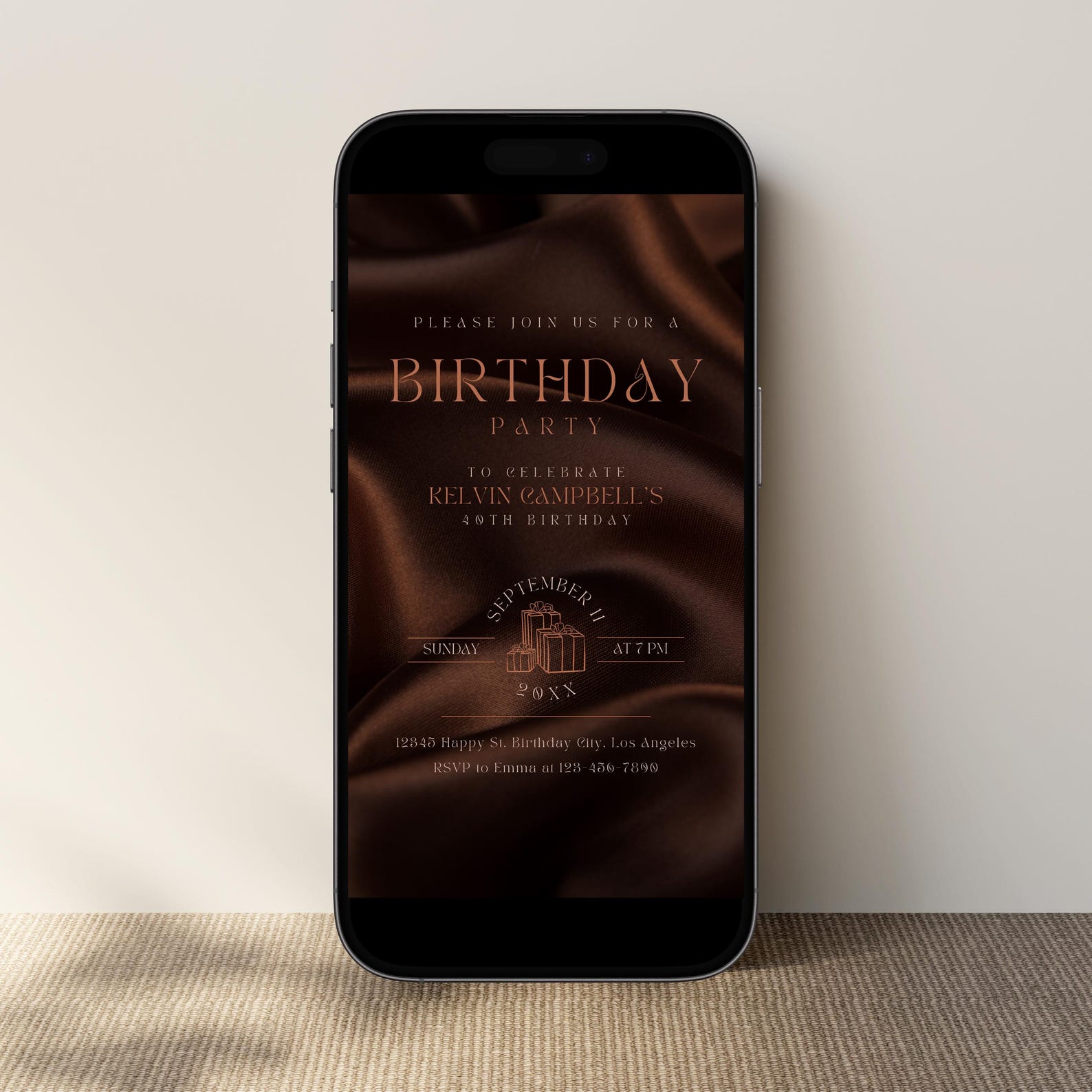 Editable Brown Birthday Invitation, Printable Chocolate Brown Birthday ...