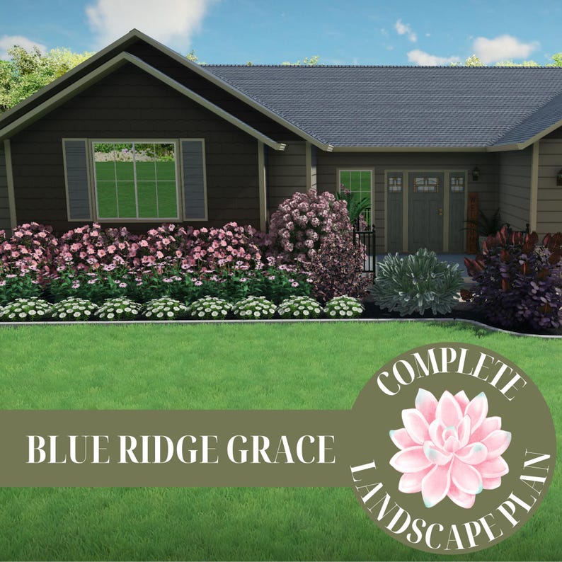 Evergreen Landscape Design Plan: Blue Ridge Garden, Low Maintenance ...