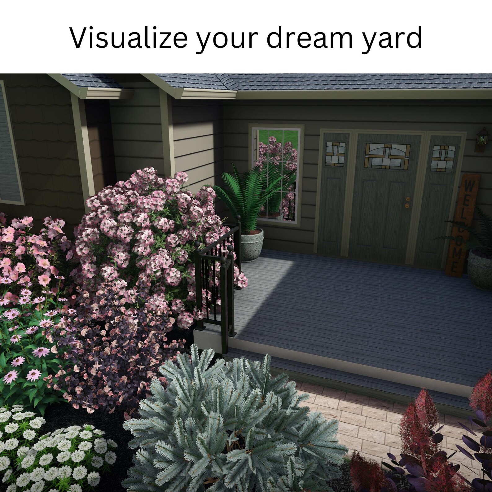 Evergreen Landscape Design Plan: Blue Ridge Garden, Low Maintenance ...