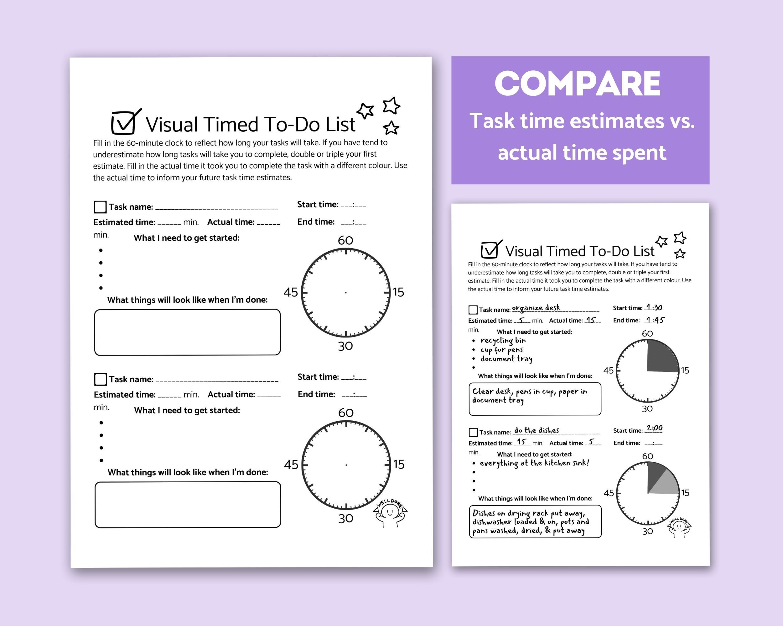 ADHD Time Tracker | Executive Function Worksheet (digital Download) - Etsy