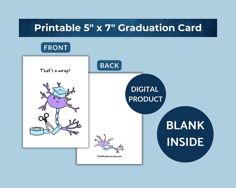 Funny Neuroscience Graduation Card: Neuron Pun (printable PDF) - Etsy