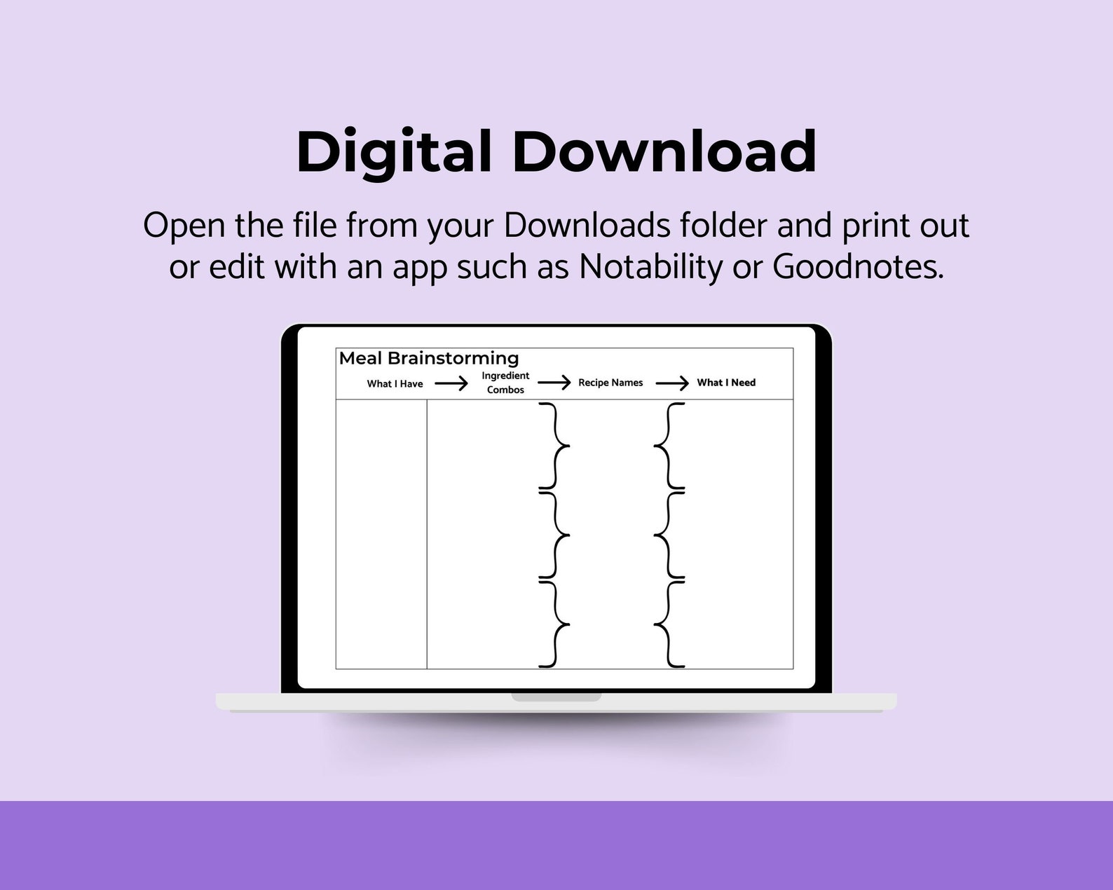 ADHD Meal Plan Template, Printable Recipe Builder & Grocery List for ...