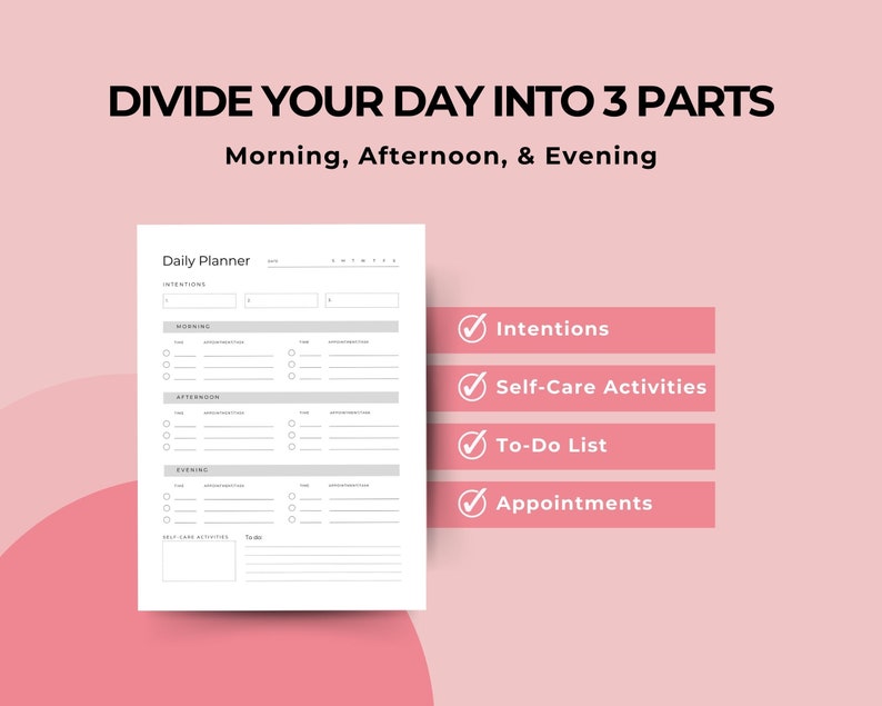 Visually Organized Day Planner, Printable Schedule for Morning ...