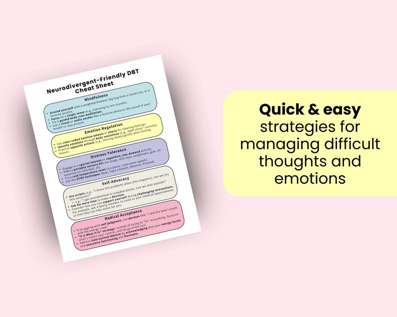 Neurodivergent-friendly DBT Cheat Sheet, Printable Dialectical Behavior ...