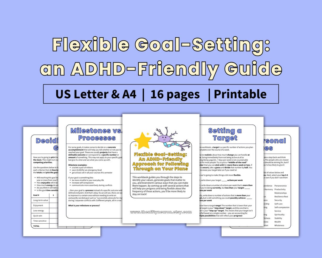 Flexible Goal-setting Workbook for Neurodivergent Adults, ADHD & Autism ...