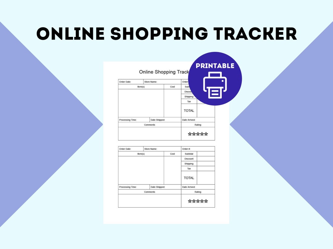 Online Order Tracker, Printable Purchase Log, Digital Shopping Tracking ...