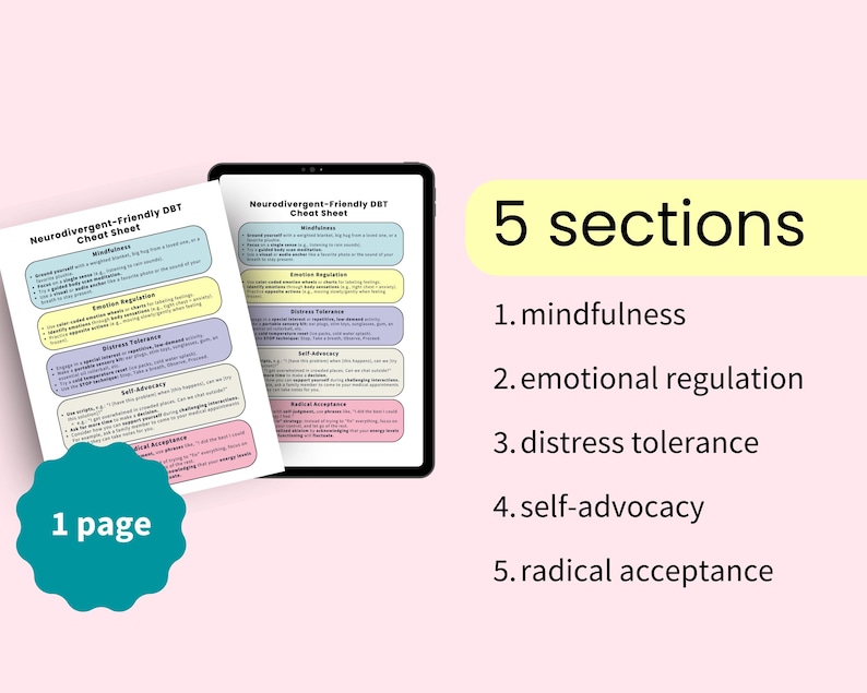 Neurodivergent-friendly DBT Cheat Sheet, Printable Dialectical Behavior ...