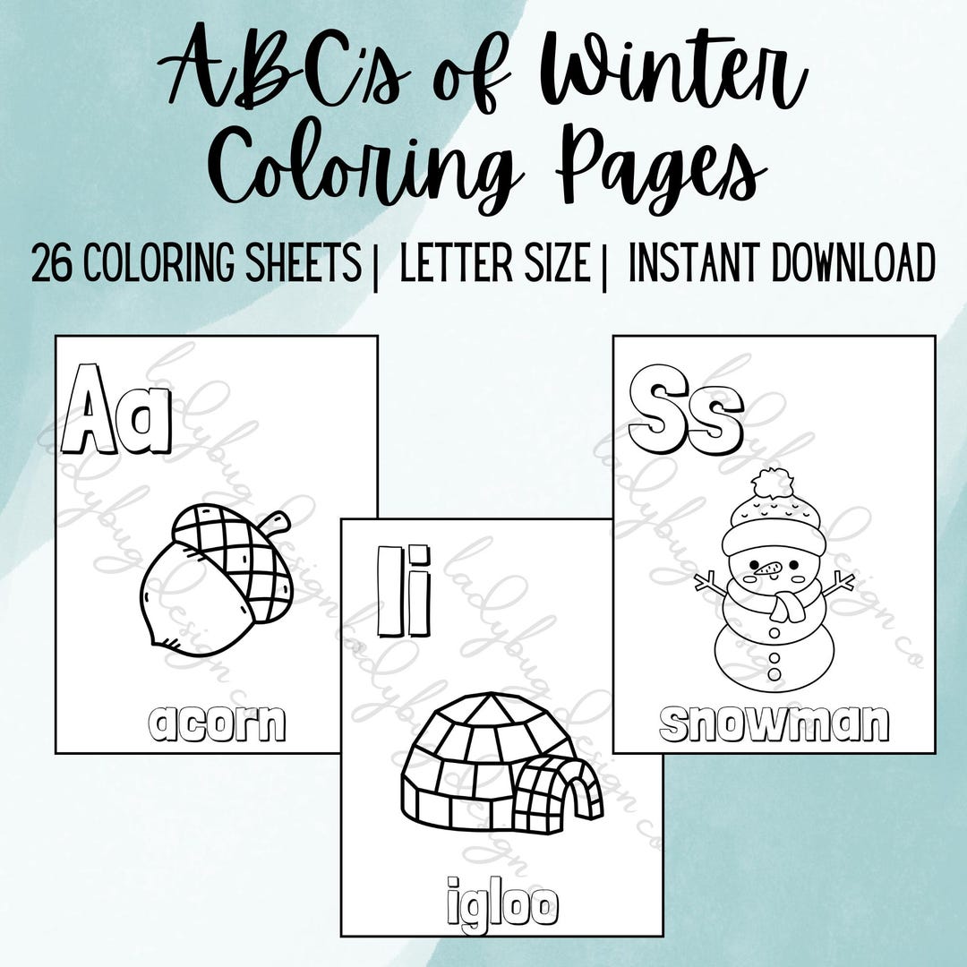 The Abc’s of Winter Coloring Pages - Fun & Educational Printable Set ...
