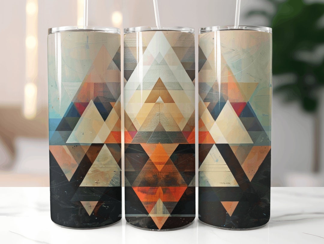 Geometric Triangle Art Tumbler Designs 20 Oz Skinny Tumbler Template ...