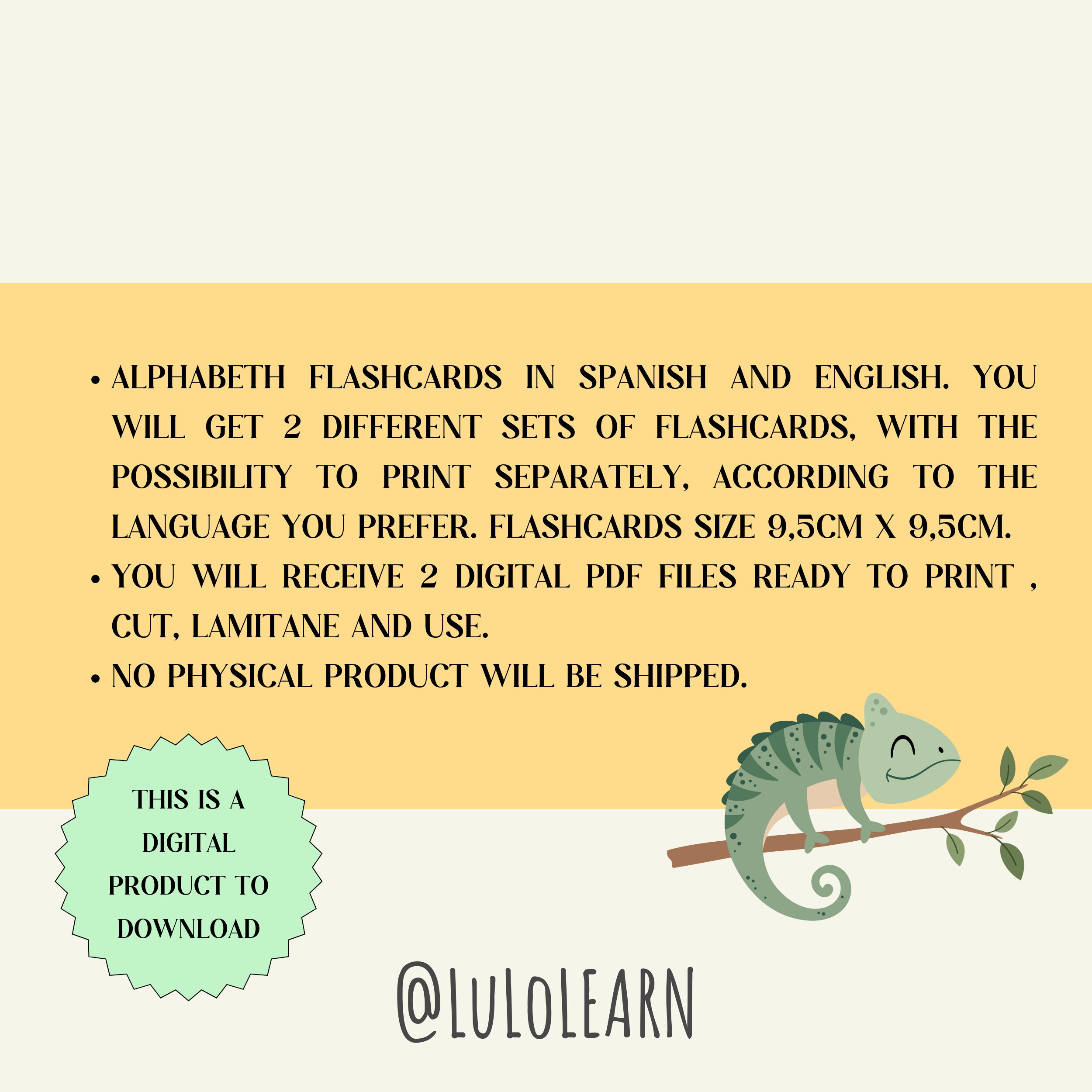 Animals Alphabet Flashcards in Spanish and English bilingual Printable ...