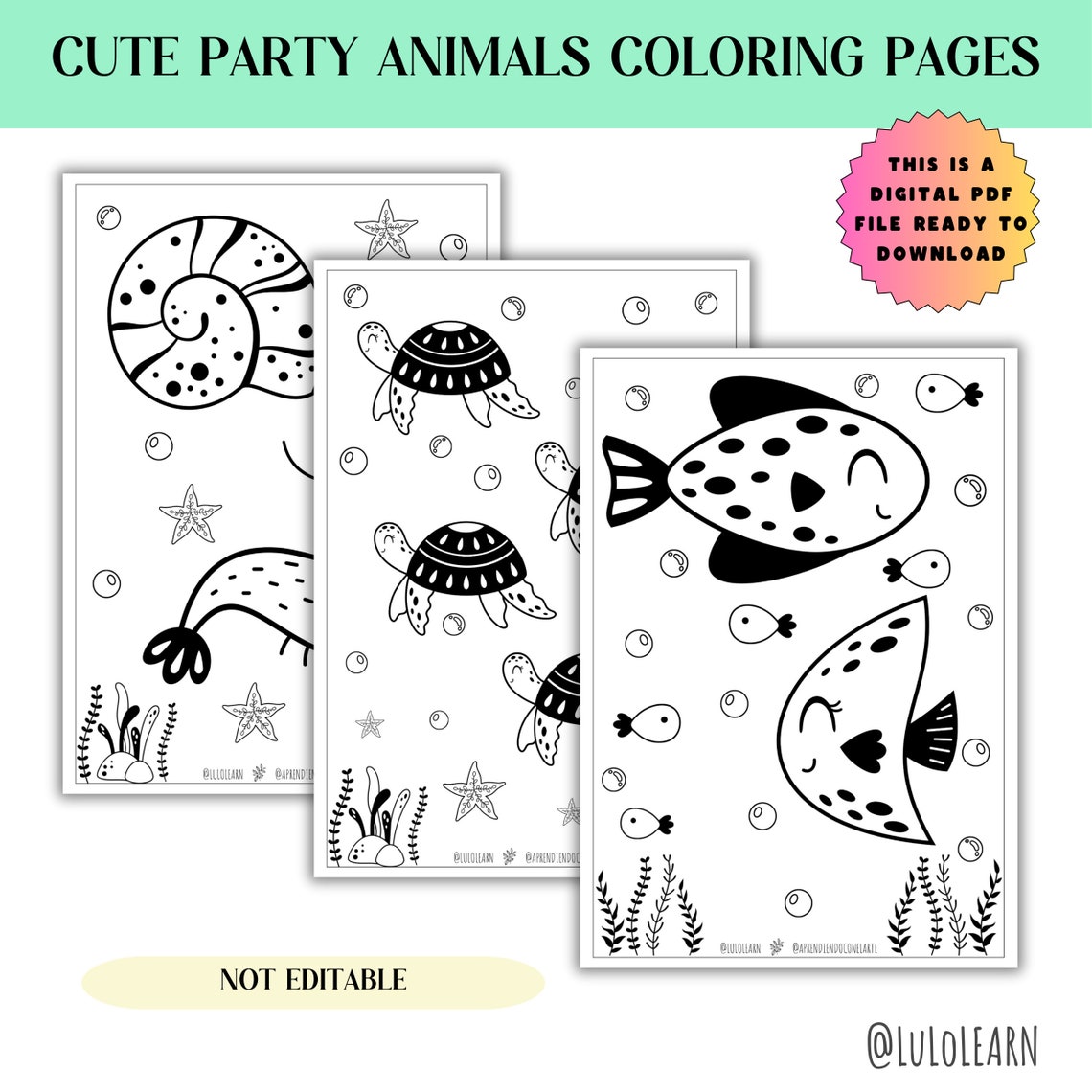 Cute Sea Animals Coloring Pages | Sea Animals Coloring Pages | Fun at ...