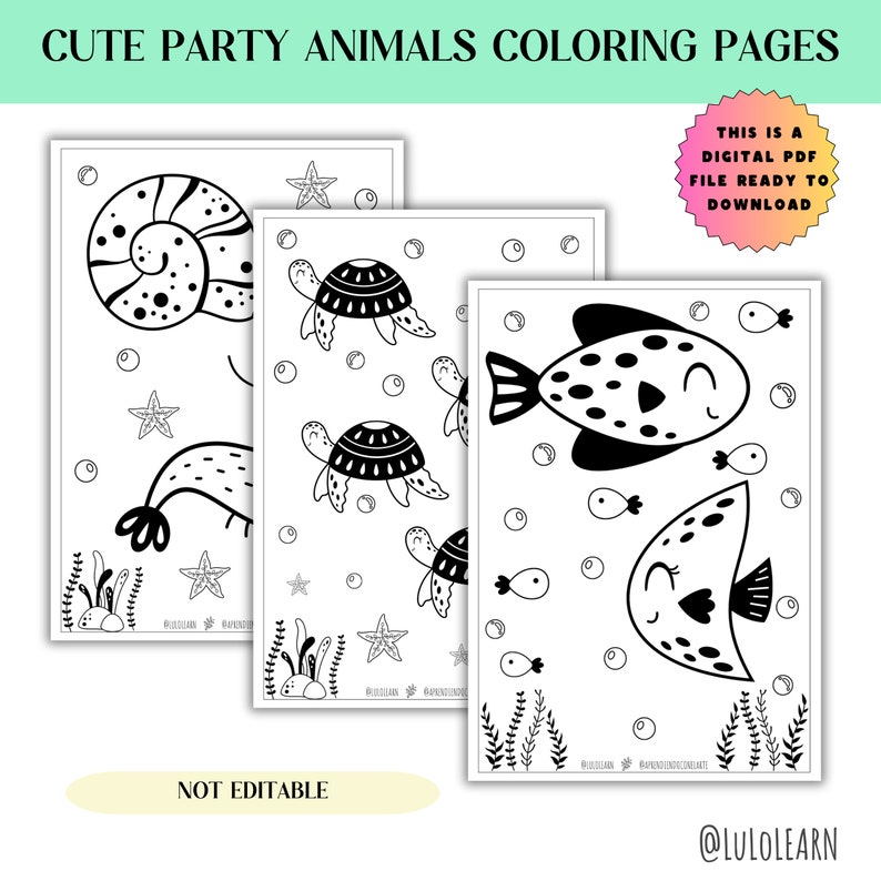 Cute Sea Animals Coloring Pages | Sea Animals Coloring Pages | Fun at ...