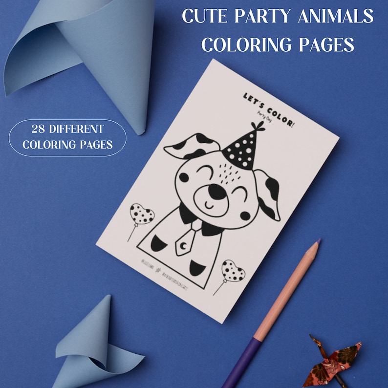 Party Animals Coloring Pages | Fun Party Activities for Kids | Cute ...