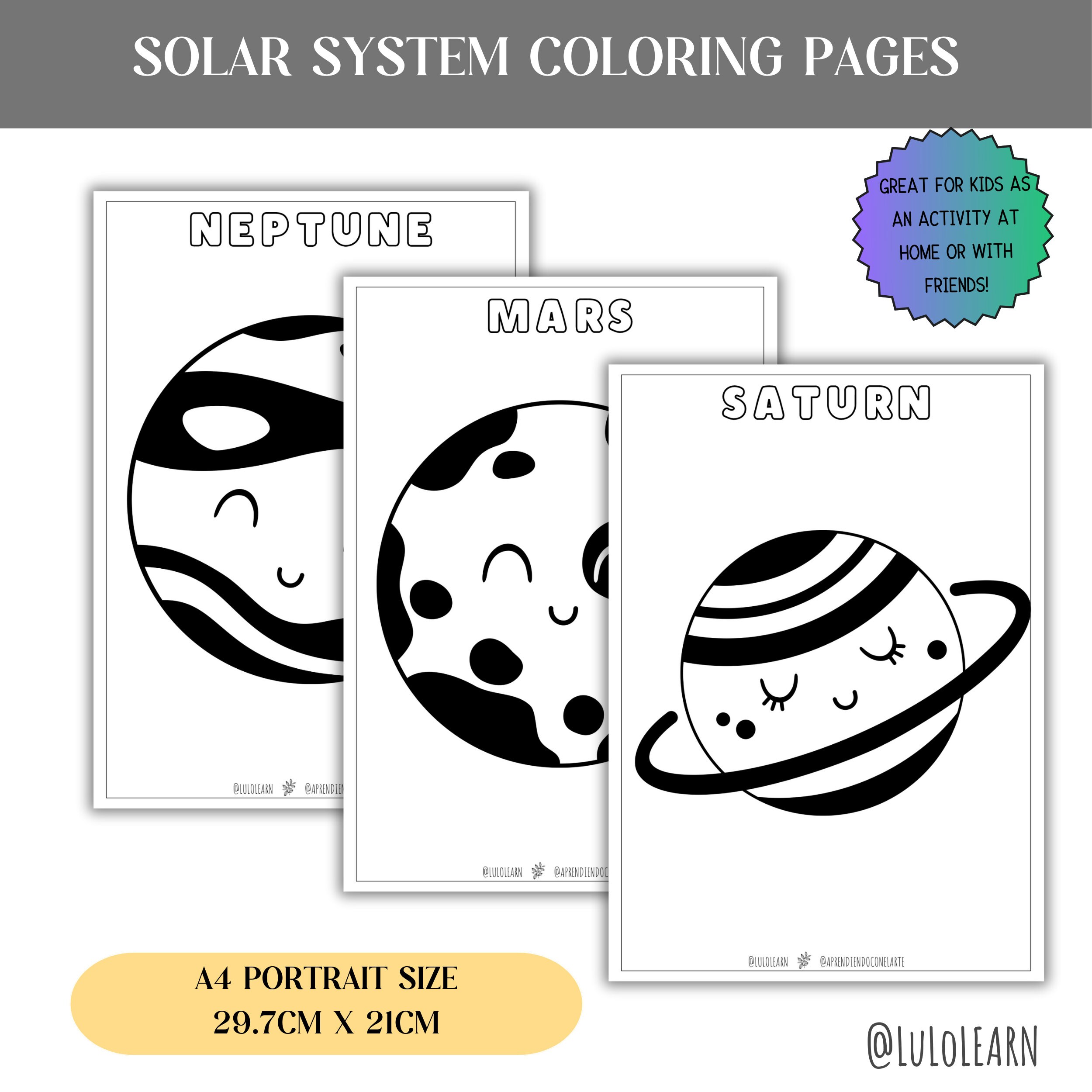 Solar System Coloring Pages Space Coloring Pages Planets, Stars, Moons ...