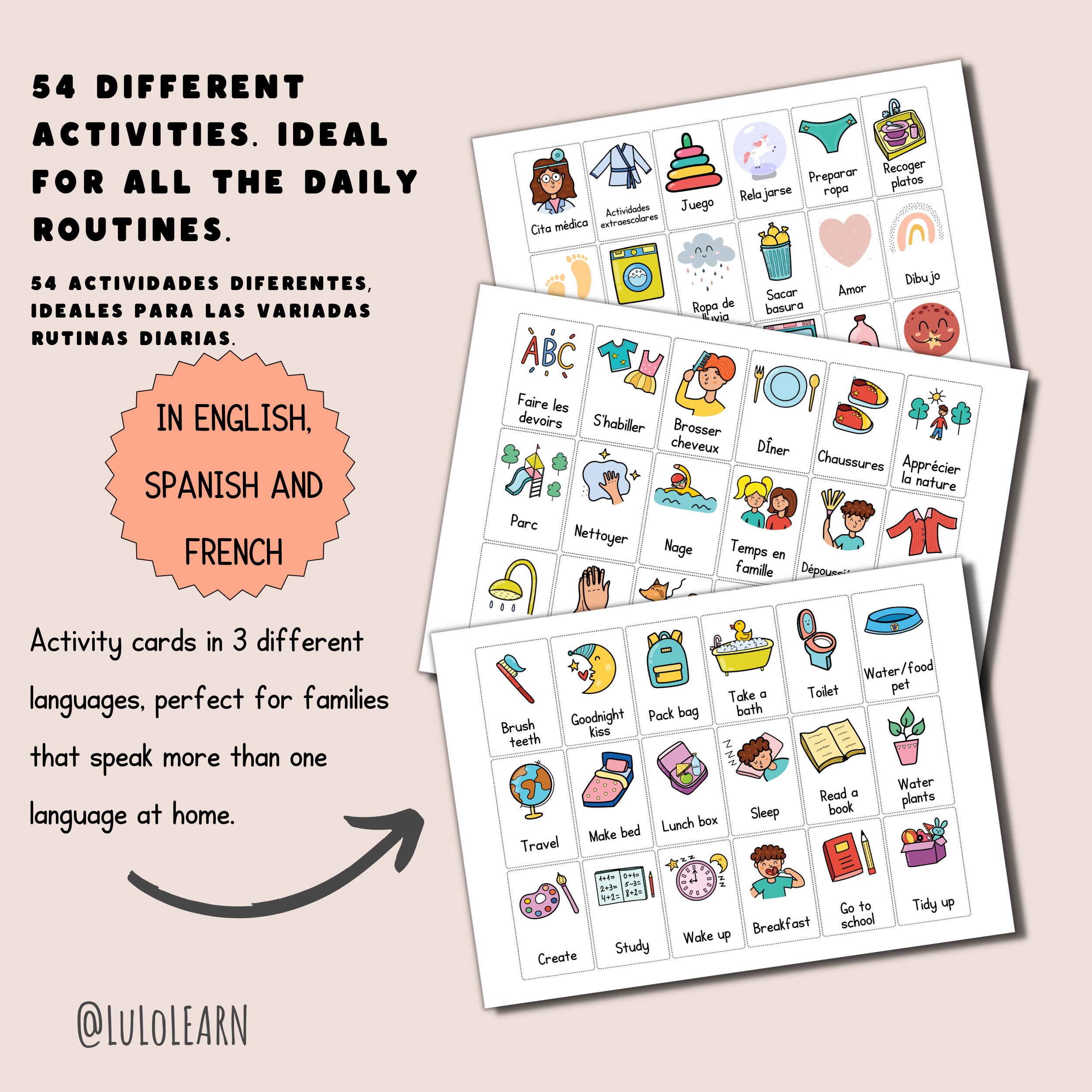 Bundle Kids Daily Routine Charts,routine Flip Chart,interactive Chore ...