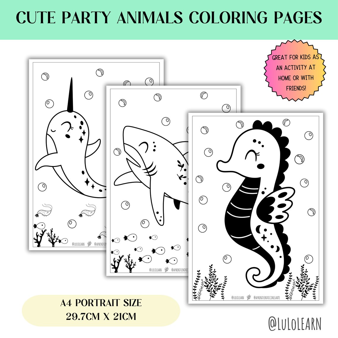 Cute Sea Animals Coloring Pages | Sea Animals Coloring Pages | Fun at ...