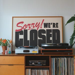 Printable Wall Art Sorry Were Closed Retro Sign Entryway Art Digital ...