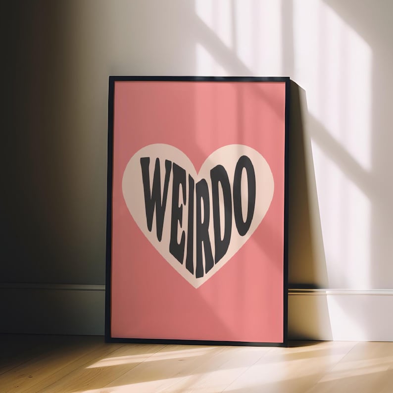 Weirdo Print Radiohead Creep Cute Goth Poster Quirky Heart Wall Art ...