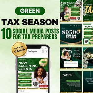 Green Tax Social Media, Tax Instagram, Tax Service Flyer, Tax Prep ...