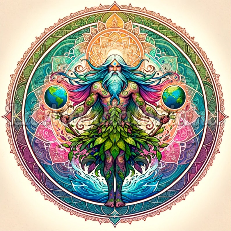 Elemental Dance: 4 Images of Elementals With Mandala - Etsy