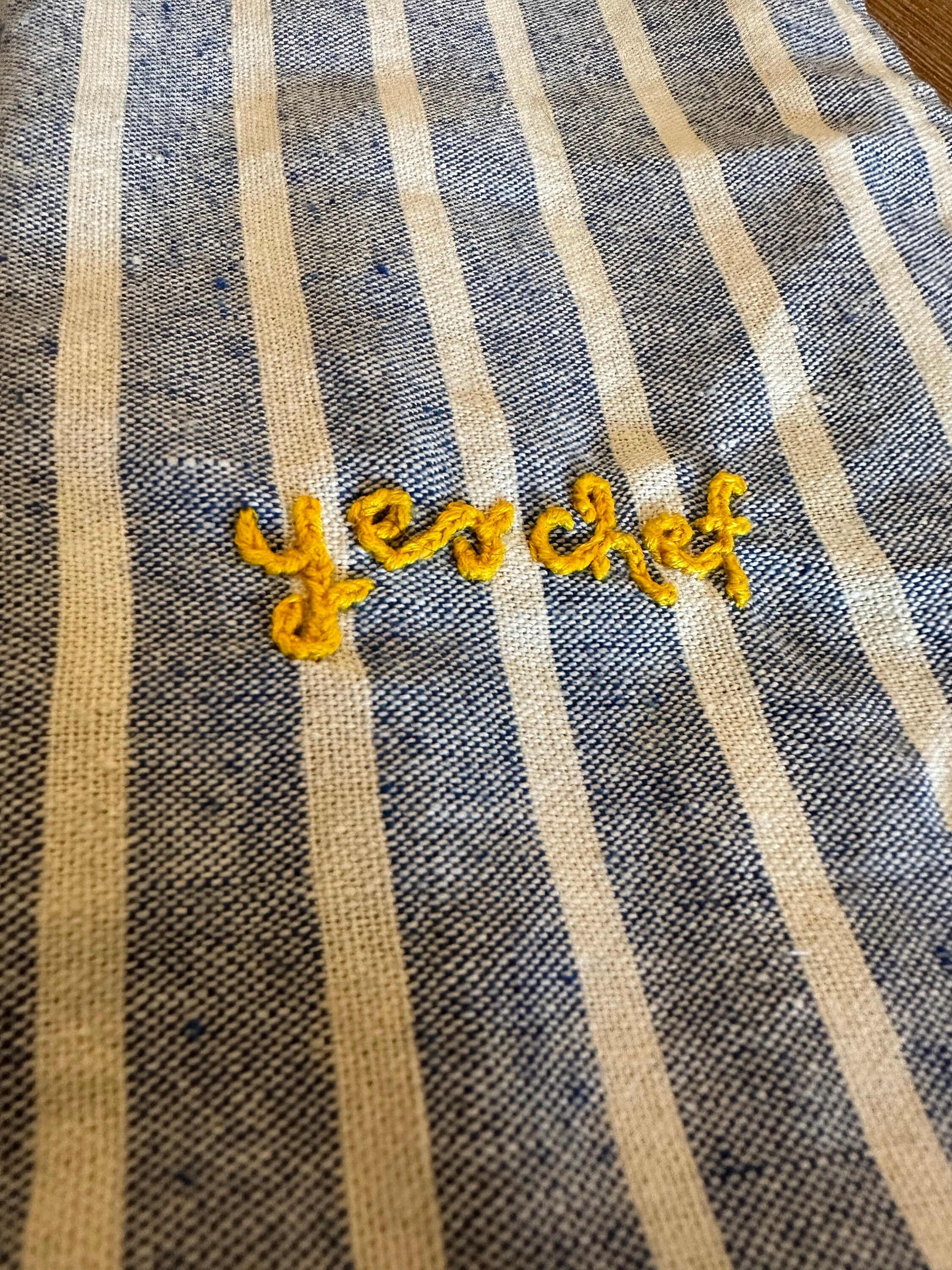 Hand Embroidered Cheeky Dinner Napkins, Set of 4 yes Chef - Etsy