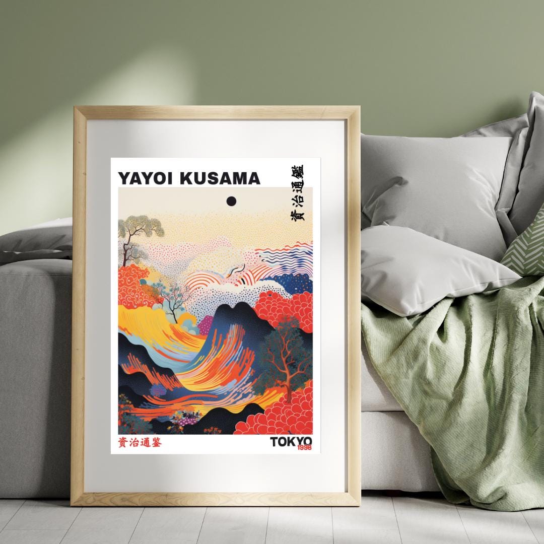 Yayoi Kusama the Wave Wall Art Print on Cotton Canvas - Etsy