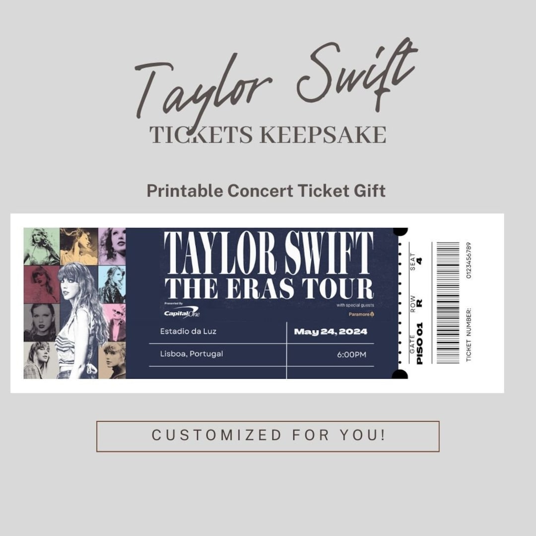 CUSTOM Taylor Swift Eras Tour Ticket KEEPSAKE Souvenir Keepsake Gift ...