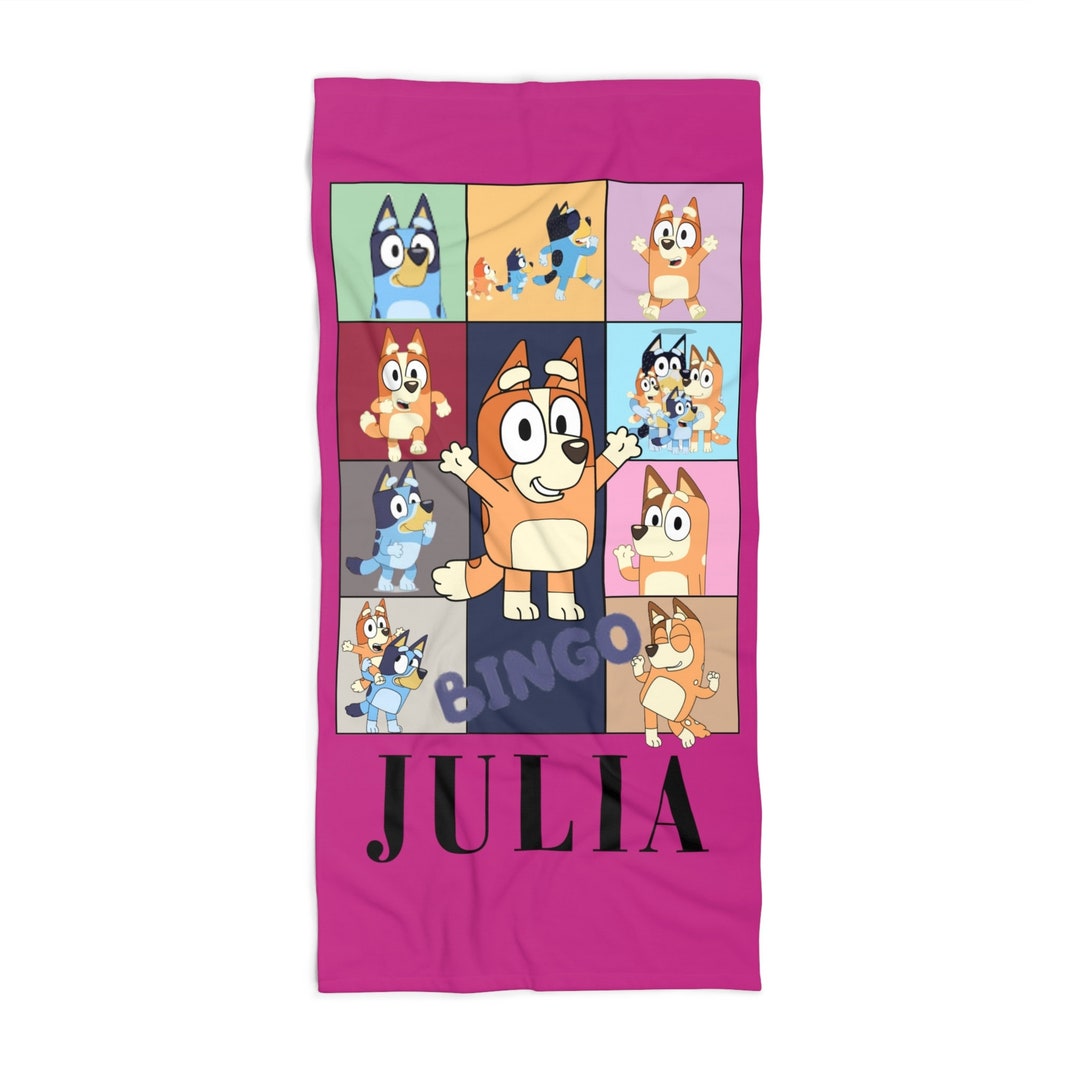Personalized BINGO Beach Towel Bluey Gift Bluey Pool Towel BINGO Pool ...