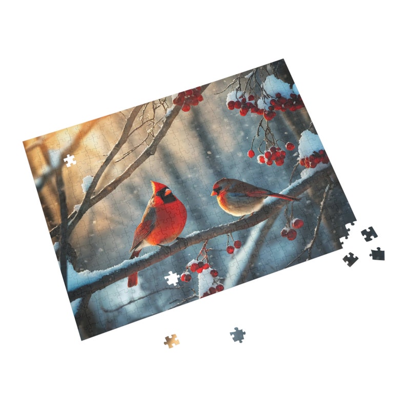 Cardinals, Winter Scene, Puzzle, Northern, Virginia, Jigsaw, Bird, Bird ...