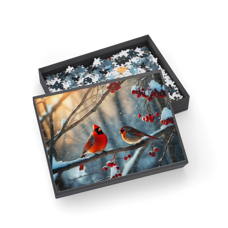 Cardinals, Winter Scene, Puzzle, Northern, Virginia, Jigsaw, Bird, Bird ...