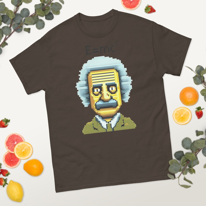 Pixel Art Einstein Men's Classic Tee by Pinkfroggy - Etsy
